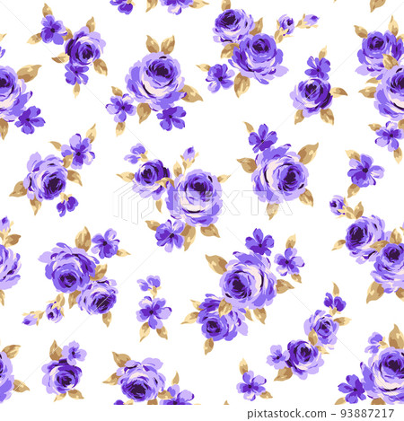 Seamlessly continuous floral pattern, - Stock Illustration [93887217 ...
