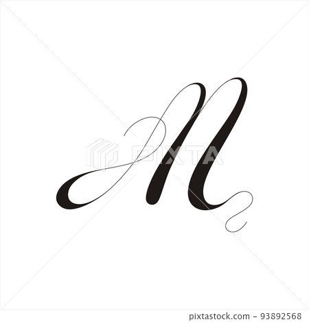 Calligraphic style vector letter m. - Stock Illustration [93892568] - PIXTA