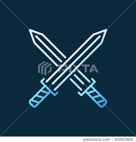 Vector Crossed Swords colored outline icon-插圖素材 [93892909] - PIXTA圖庫