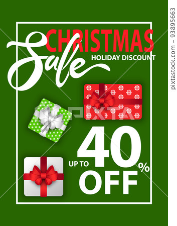 Christmas Holiday Sale with Discounts on Gifts - Stock Illustration ...