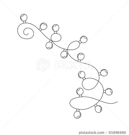 Christmas lights curly string garland simple... - Stock Illustration ...