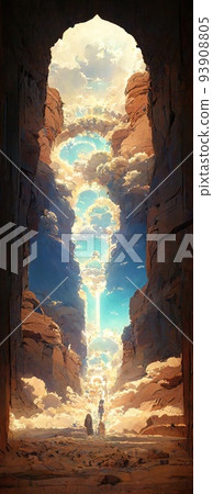 Impressive illustration with a fantastic world... - Stock Illustration ...