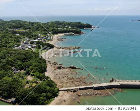 Aerial view of the coastline of Tobashira... - Stock Photo [93919041 ...