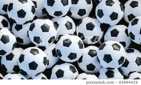 Many soccer balls for background or banner. 3d... - Stock Illustration ...