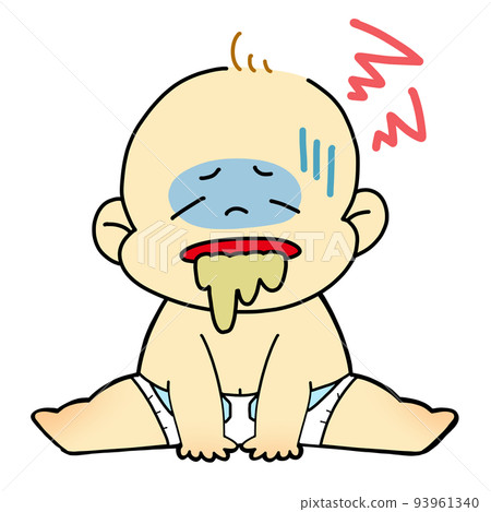 Sitting baby (vomit) - Stock Illustration [93961340] - PIXTA