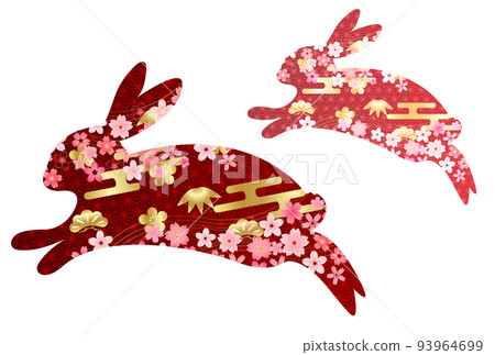 Rabbit New Year's card lucky charm icon - Stock Illustration [93964699 ...
