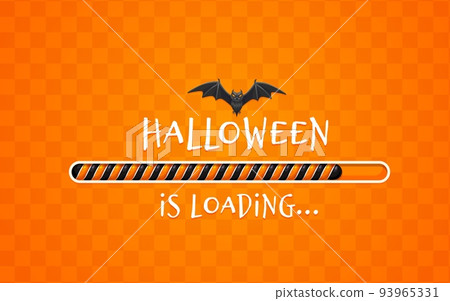 Halloween loading bar with bat, holiday load... - Stock Illustration ...
