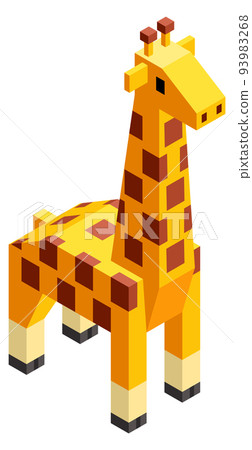 Geometric giraffe. Low poly animal. Isometric icon - Stock Illustration ...