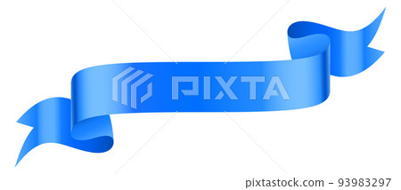 Blue banner scroll mockup. Realistic silk flag - Stock Illustration ...