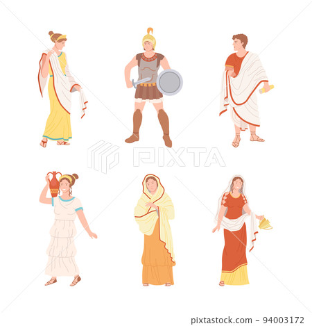 Roman People Characters as Cultural Ethnicity... - Stock Illustration ...