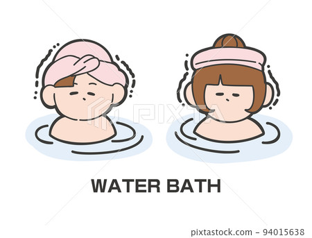 A loose illustration of a girl taking a cold bath - Stock Illustration ...