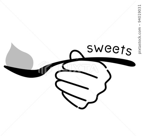 Hand scooping cream with a spoon - Stock Illustration [94019031] - PIXTA