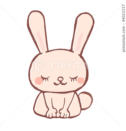 Illustration of a rabbit sitting straight and... - Stock Illustration ...