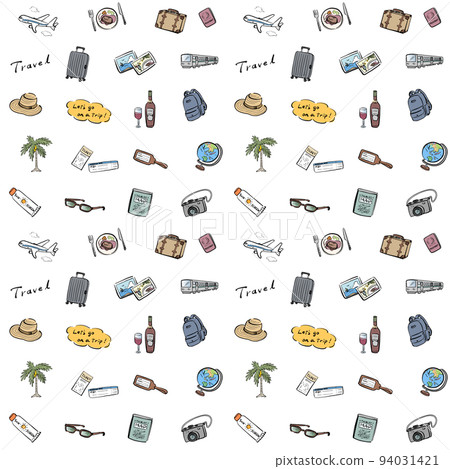 Travel illustration hand drawn color background... - Stock Illustration ...