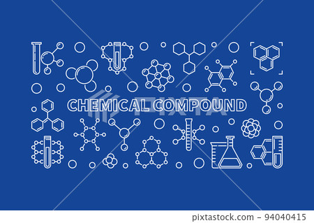 Chemical Compound vector horizontal outline... - Stock Illustration ...