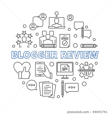 Blogger Review vector circular concept outline... - Stock Illustration ...