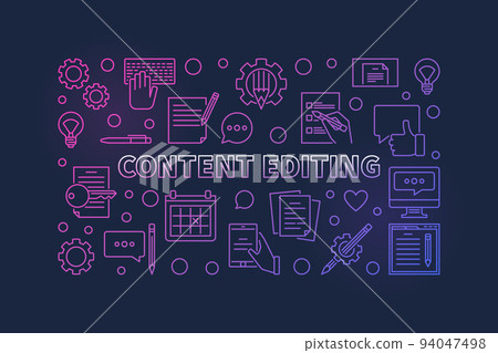 Content Editing vector colorful outline... - Stock Illustration ...