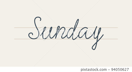 Sunday. Handwritten letters of the name of the... - Stock Illustration ...