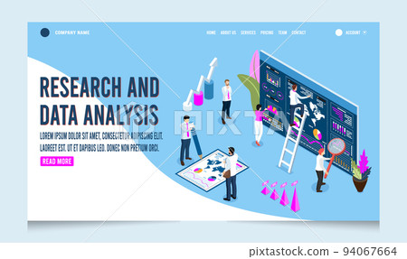 Modern 3d isometric design concept of Research... - Stock Illustration ...