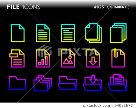 File related gradient style icon set_023 - Stock Illustration [94081678] - PIXTA