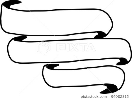 Hand Drawn three vintage ribbon banners... - Stock Illustration ...