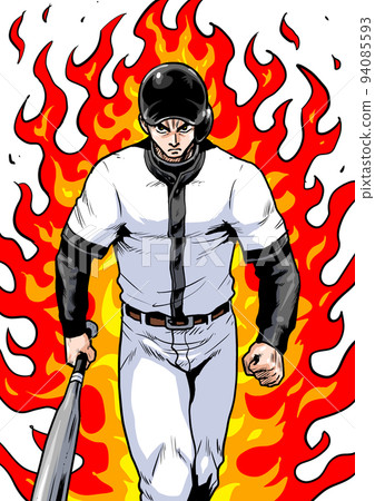 Gekiga manga-style illustration of a baseball... - Stock Illustration ...