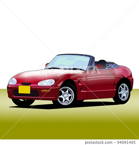 Red small car light car open car - Stock Illustration [94091485] - PIXTA