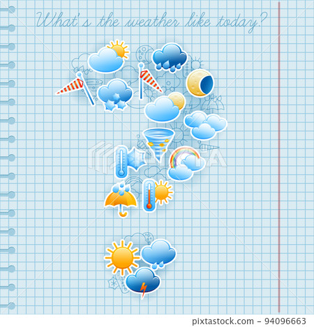 School notebook page weather forecast concept - Stock Illustration ...