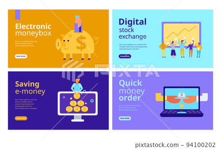 Finance Banners Set - Stock Illustration [94100202] - PIXTA