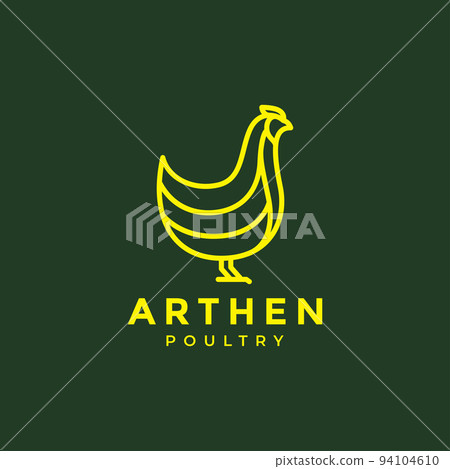 art line hen poultry logo design - Stock Illustration [94104610] - PIXTA