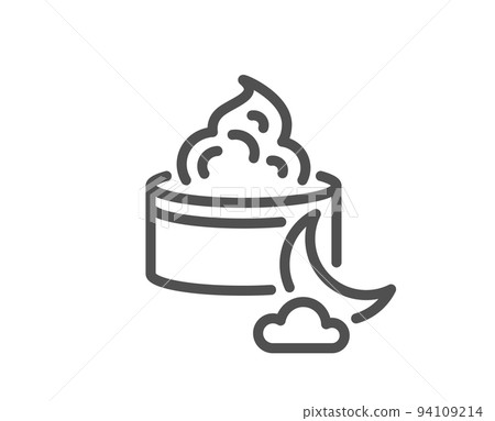 Night face cream line icon. Skin care sign.... - Stock Illustration ...