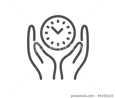 Safe time line icon. Clock sign. Office... - Stock Illustration ...