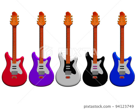 Musical instrument electric guitar set - Stock Illustration [94123749 ...