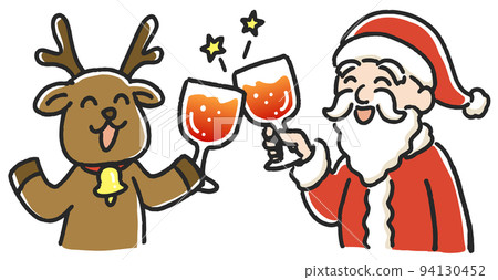 Santa Toasting Clipart