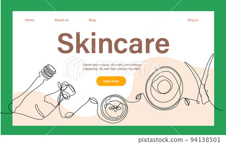 Skin care concept. Landing page template.... - Stock Illustration ...