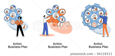 Action business plan, development strategies,... - Stock Illustration ...