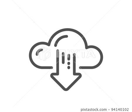 Cloud computing download line icon. Internet... - Stock Illustration ...