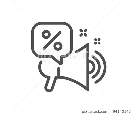 Discounts offer line icon. Sale promotion sign.... - Stock Illustration ...