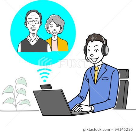 remote speaking call center - Stock Illustration [94145250] - PIXTA