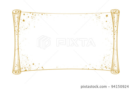 Beautiful vintage golden scroll with stars,... - Stock Illustration ...
