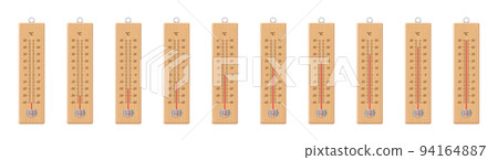 Thermometers with rising temperature values... - Stock Illustration ...