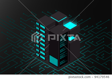 Isometric Data center. 3d isometric concept big... - Stock Illustration ...