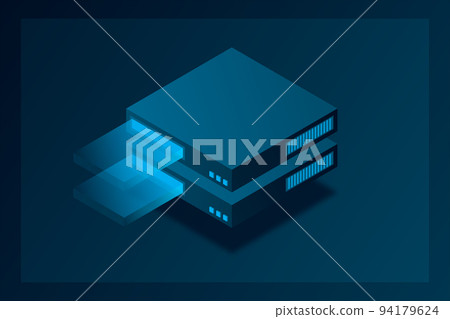 Isometric Server, Digital space, Data storage,... - Stock Illustration [94179624] - PIXTA