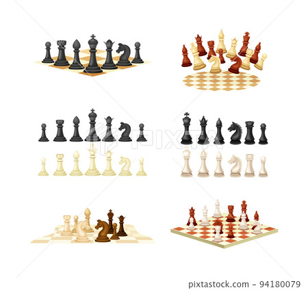 Chess as Strategy Board Game with Chessboard... - Stock Illustration ...