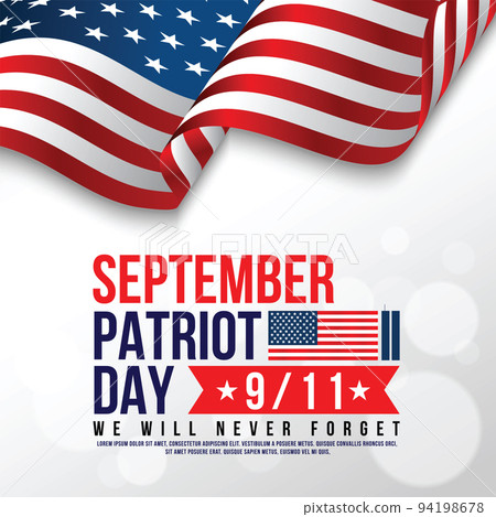 Patriot Day. September 11. We will never forget - Stock Illustration ...