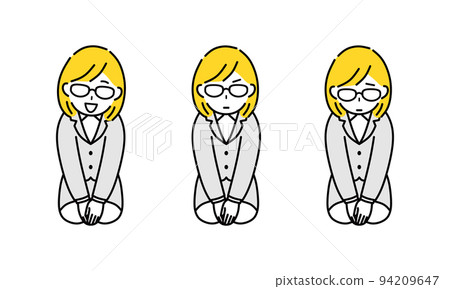 Seiza bow business woman set - Stock Illustration [94209647] - PIXTA