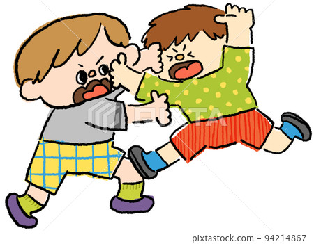 boys fighting - Stock Illustration [94214867] - PIXTA