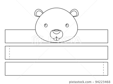 Printable beaver paper crown. Diy cut party... - Stock Illustration ...