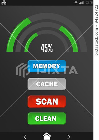 Mobile display with memory cleaner - Stock Illustration [94224722] - PIXTA