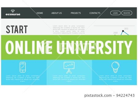 Online university interface - Stock Illustration [94224743] - PIXTA